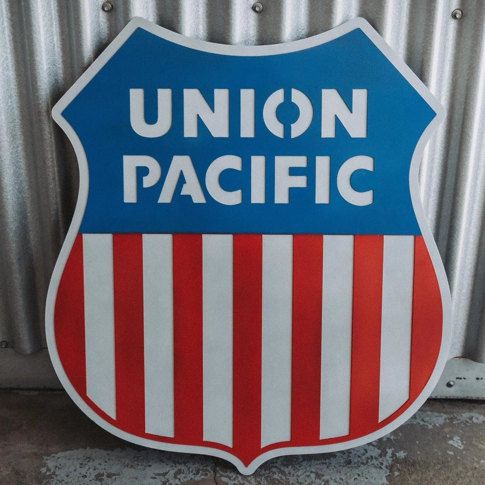 Union Pacific Railroad Sign, Large 25" x 22" - BoCo Custom